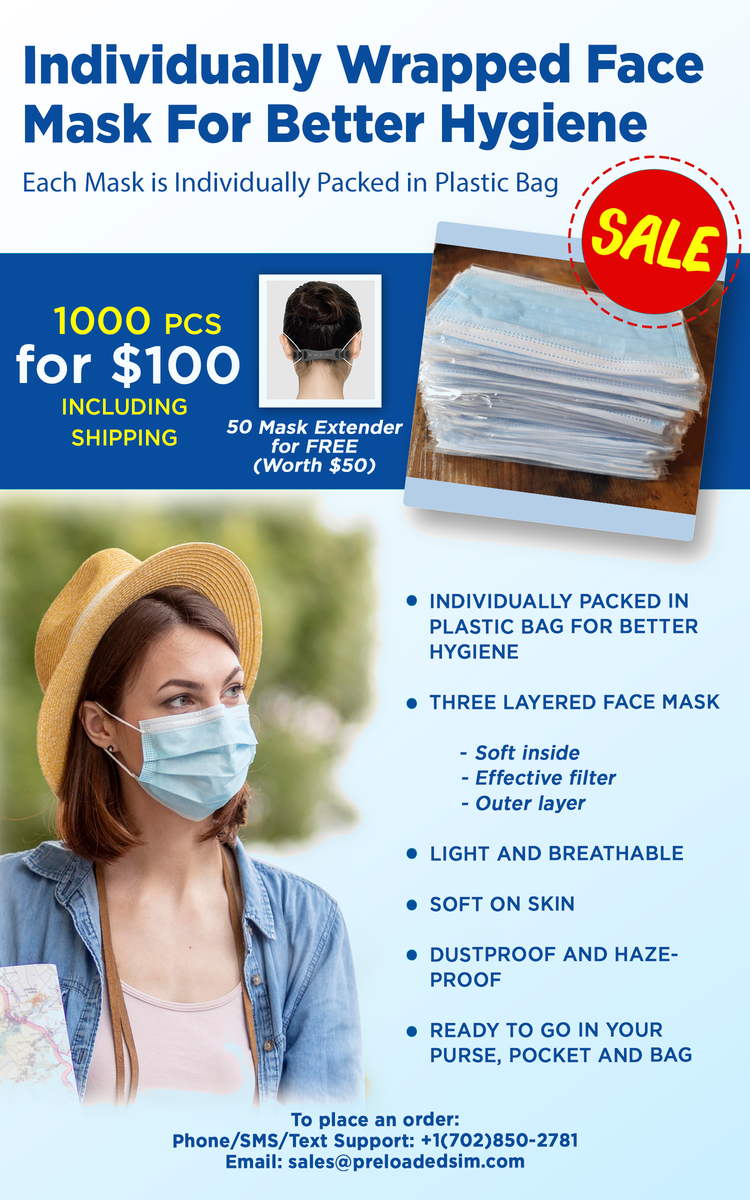 1000pcs Individually Wrapped Face Mask for Better Hygiene ...